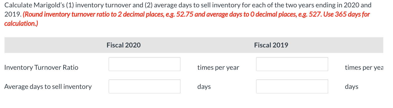 Solved The financial statements of Marigold Corporation for | Chegg.com