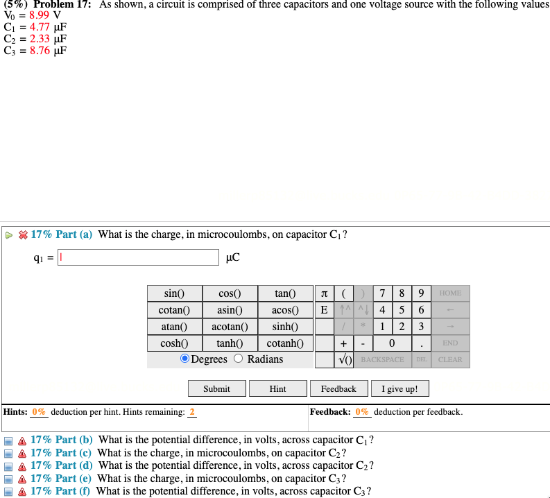Solved (5\%) Problem 17: As shown, a circuit is comprised of | Chegg.com
