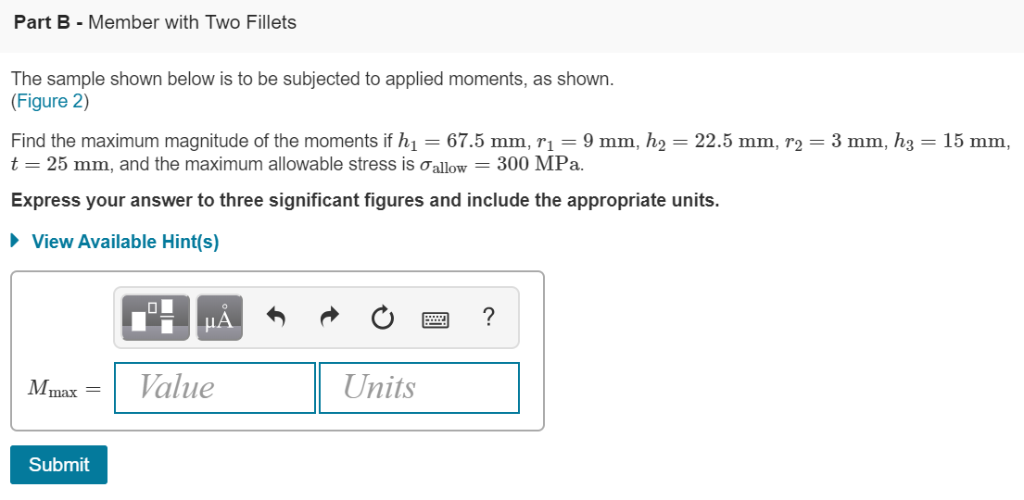 Solved Part A - Member with Notched Edges The notched test | Chegg.com