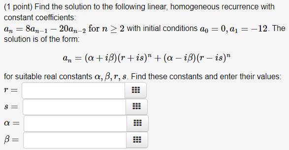 Solved 1 Point Find The Solution To The Following Linear