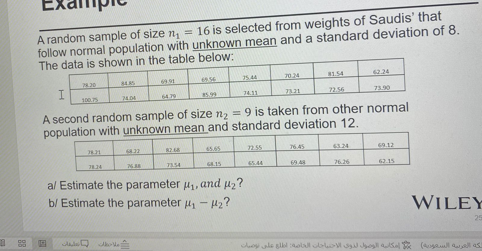 Solved A random sample of size n1=16 is selected from | Chegg.com