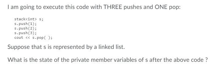Solved I am going to execute this code with THREE pushes and | Chegg.com
