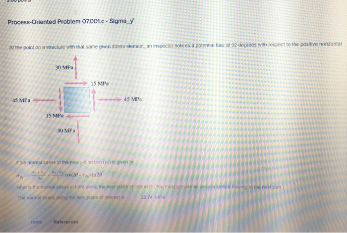 Solved Process-Oriented Problem 07.001.c-Sigma_y At the | Chegg.com