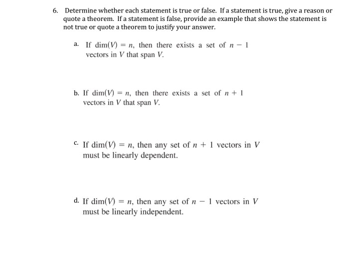 Solved Determine whether each statement is true or false. If | Chegg.com