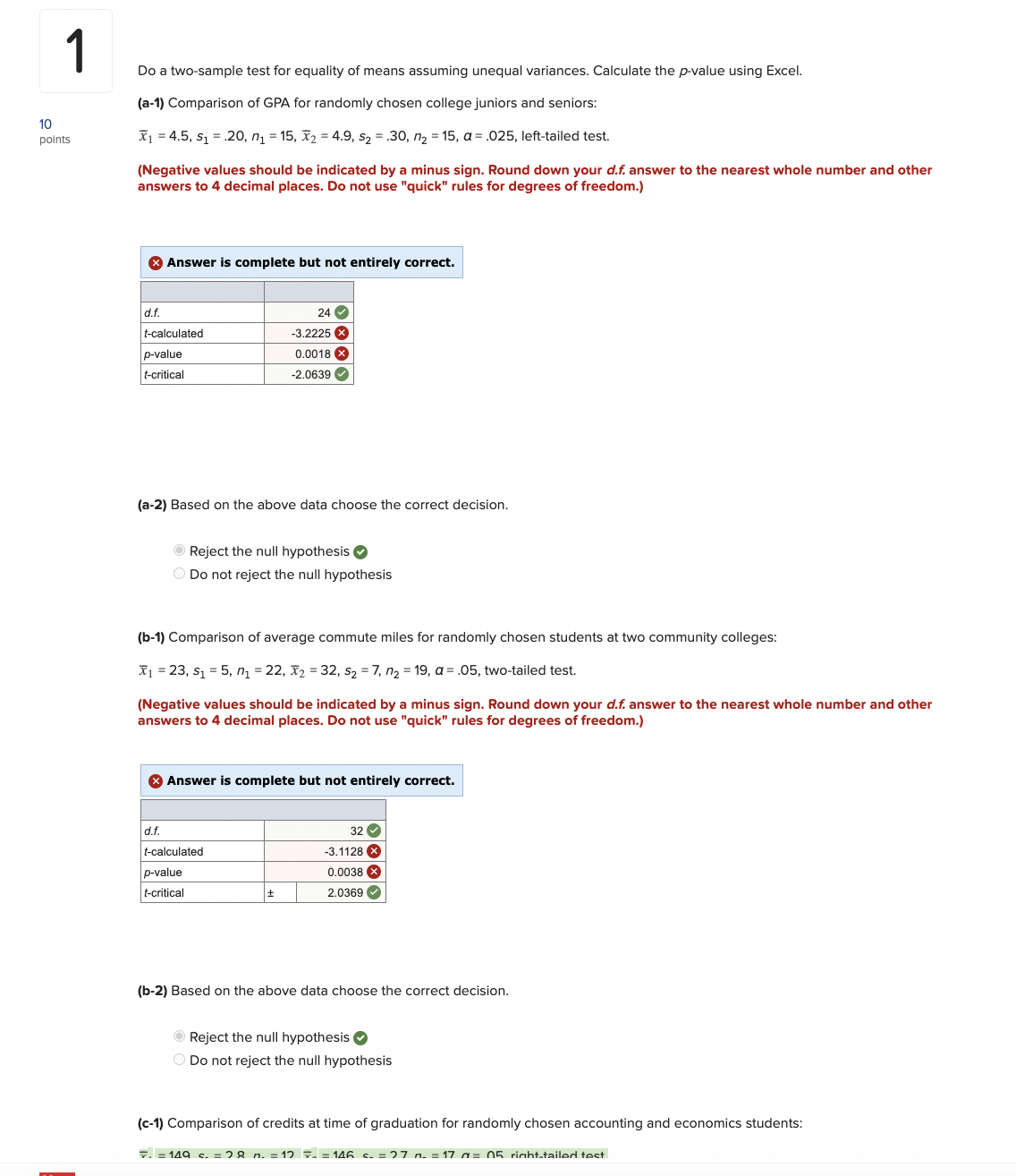 Solved Do a two-sample test for equality of means assuming | Chegg.com