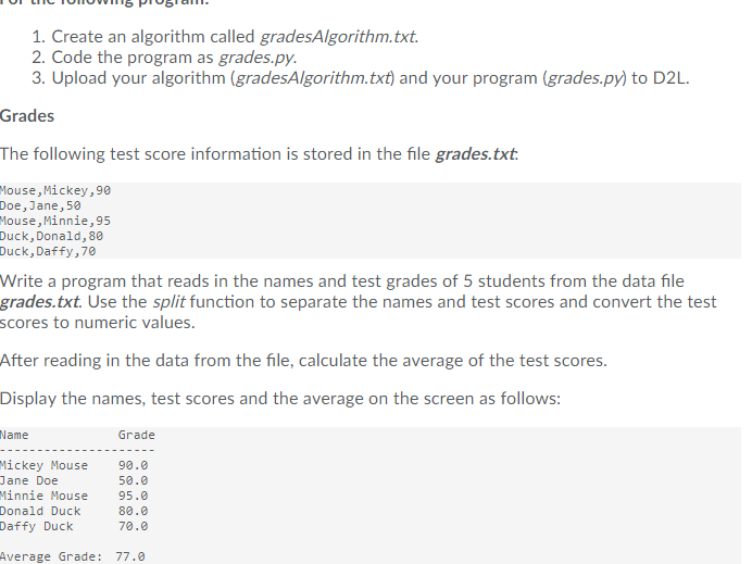 Solved 6 PT6a 1. Create an algorithm called | Chegg.com
