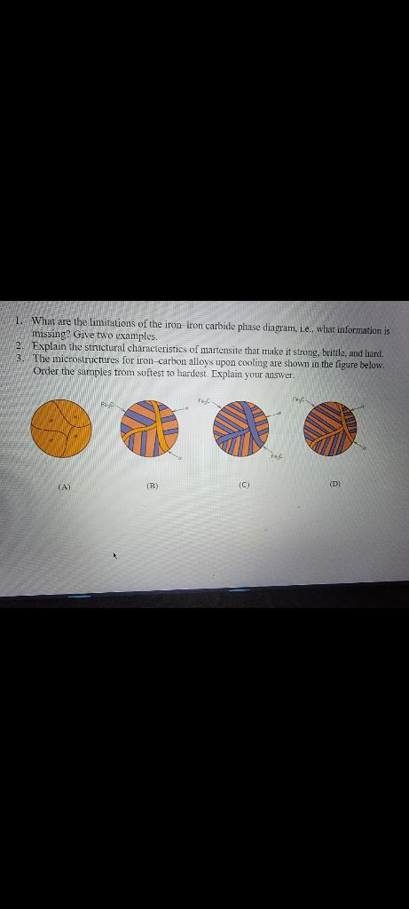 Solved The microstructures for iron–carbon alloys upon | Chegg.com