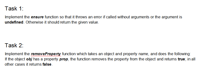Solved Task 1: Implement the ensure function so that it | Chegg.com
