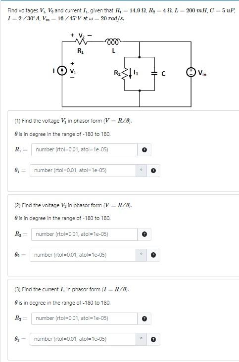 Solved Find voltages V1,V2 and current I1, given that | Chegg.com
