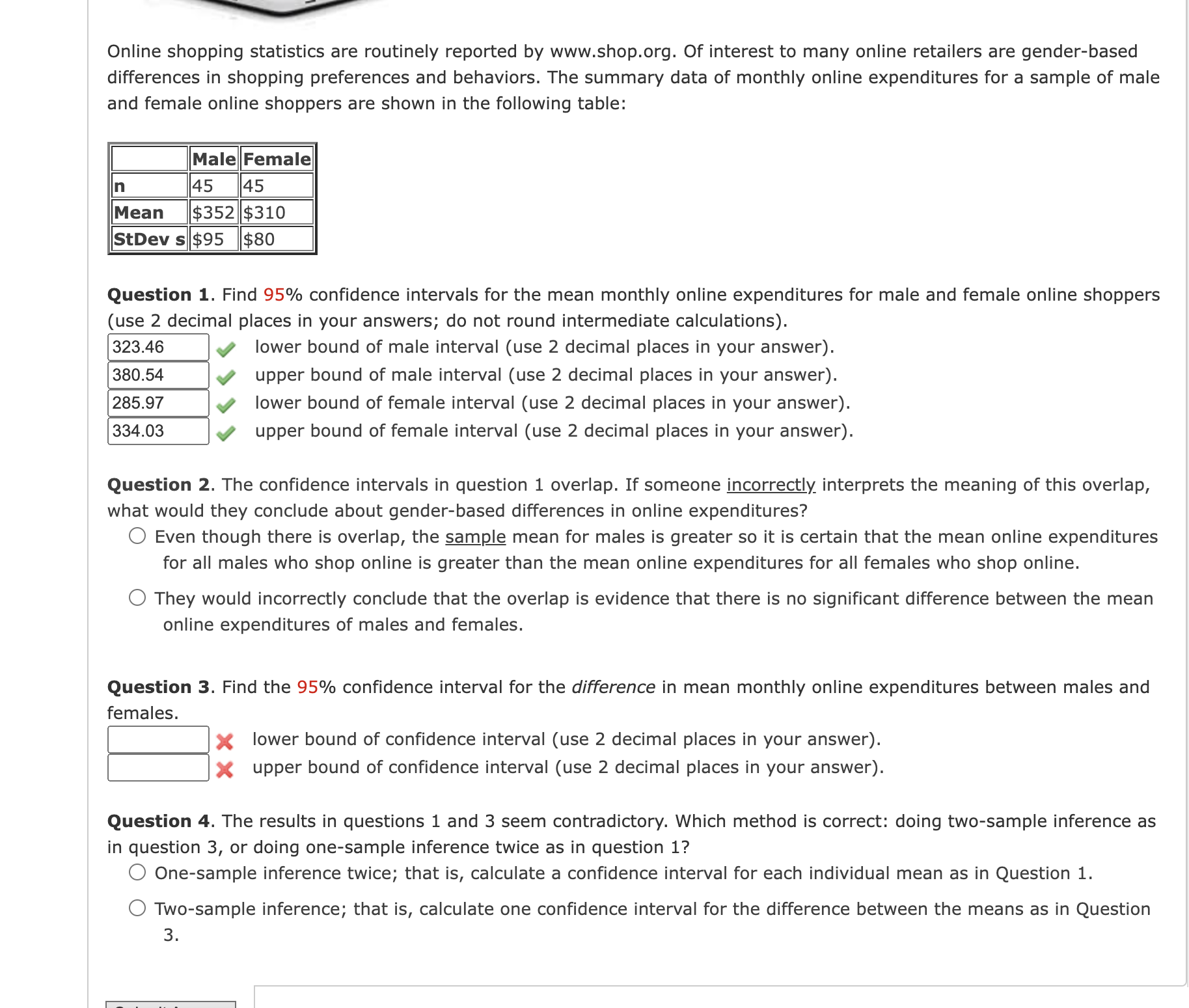 Solved Online shopping statistics are routinely reported by | Chegg.com