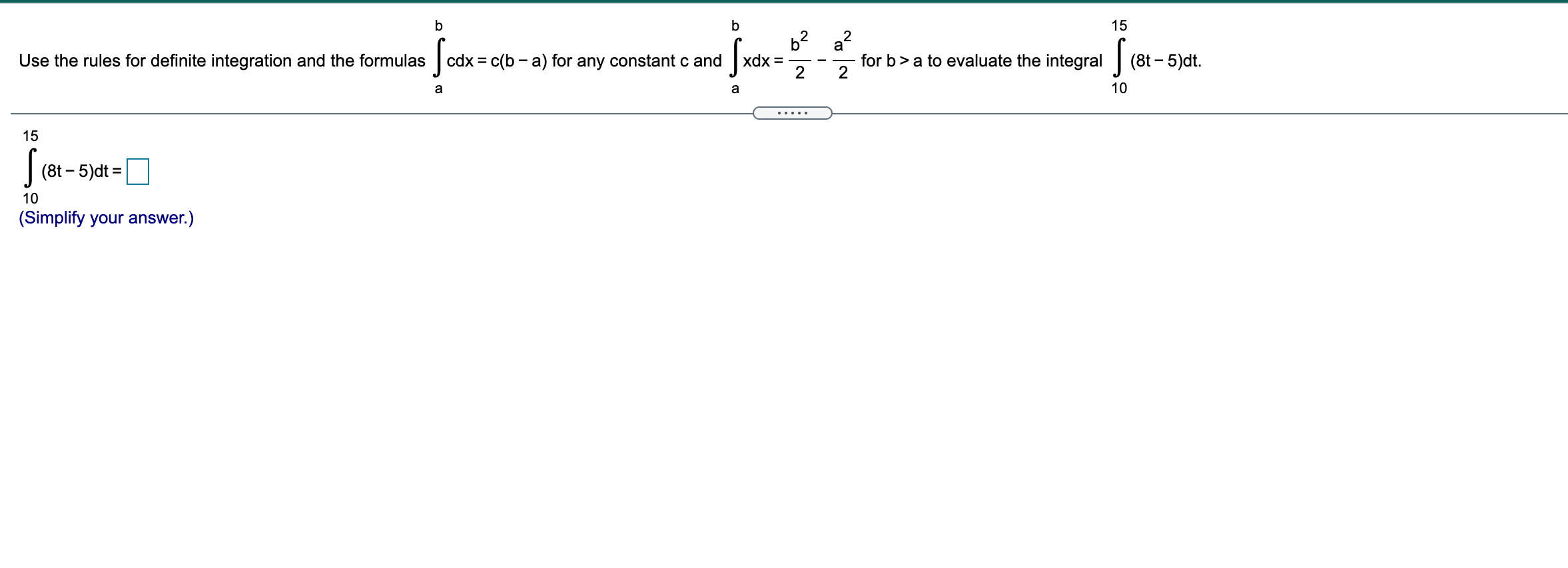 Definite Integration Rules