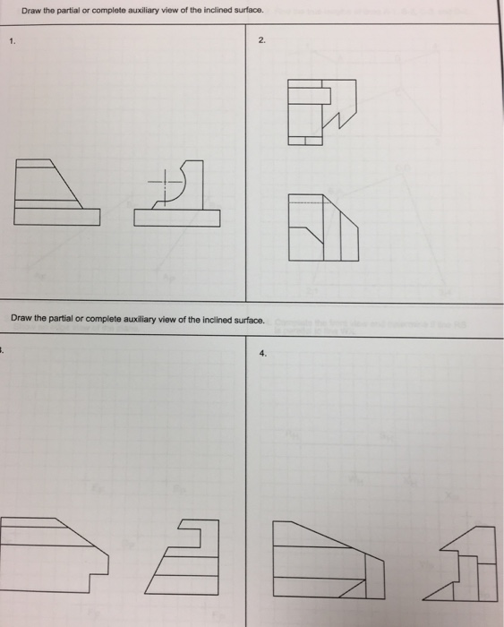 Solved Draw the partial auxiliary view of the inclined | Chegg.com
