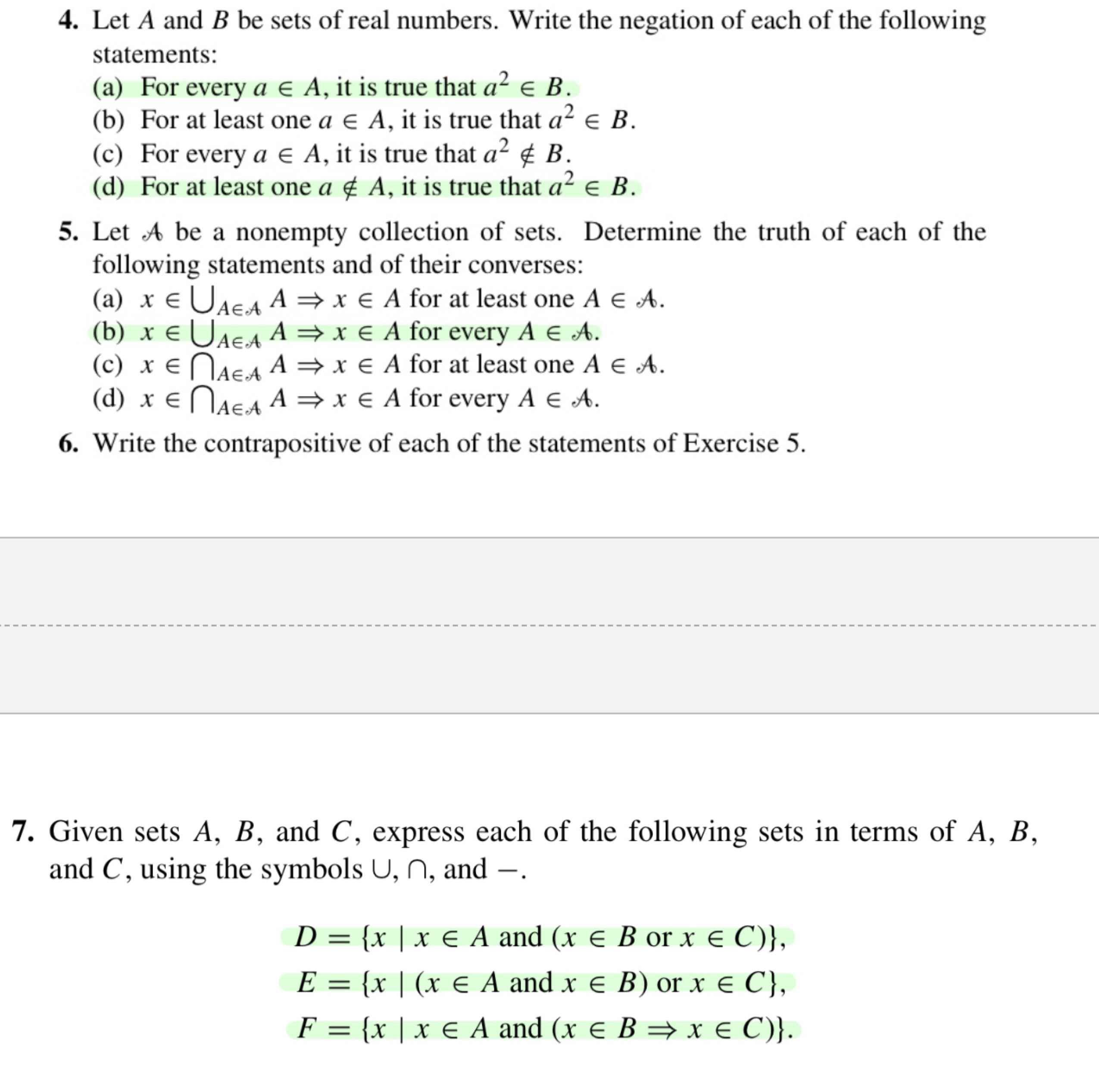 Solved Let A and B ﻿be sets of real numbers. Write the | Chegg.com