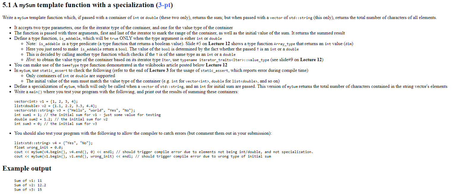 Solved To be answered in C++ please, thank you! 5.1 A | Chegg.com