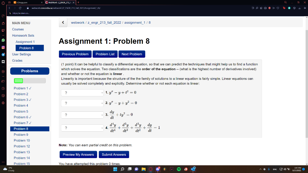 (1 point) It can be helpful to classify a | Chegg.com