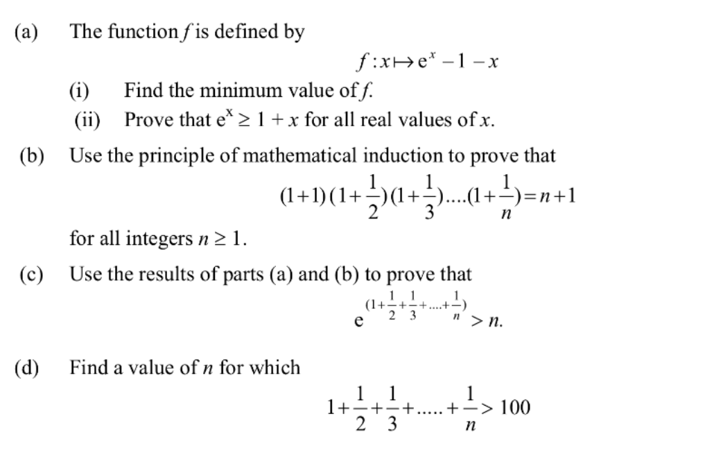 Solved f:x↦ex−1−x (i) Find the minimum value of f. (ii) | Chegg.com
