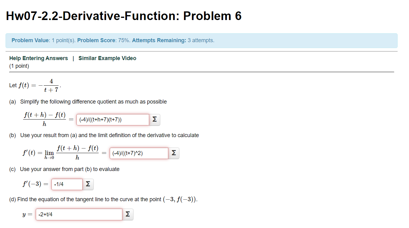Solved Hw07-2.2-Derivative-Function: Problem 6 Problem | Chegg.com