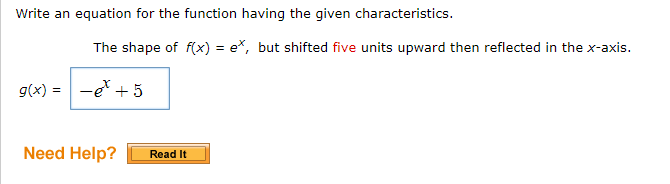 Solved Write an equation for the function having the given | Chegg.com