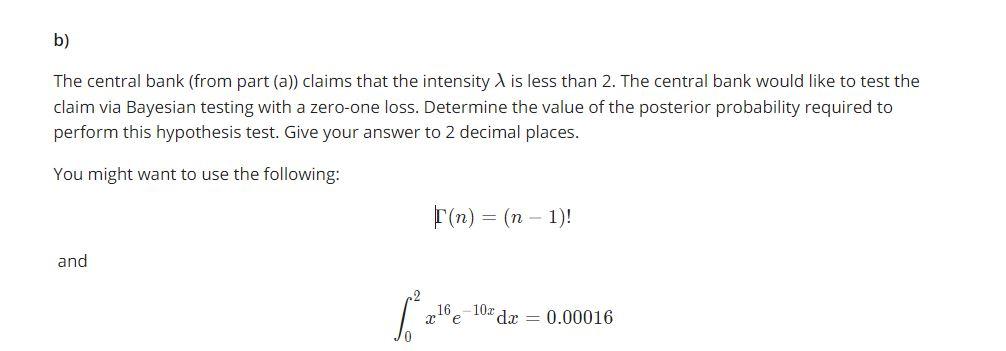 Solved a) In a sequence of consecutive years 1, 2, ...,T an | Chegg.com