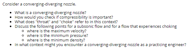 Solved Consider a converging-diverging nozzle. What is a | Chegg.com