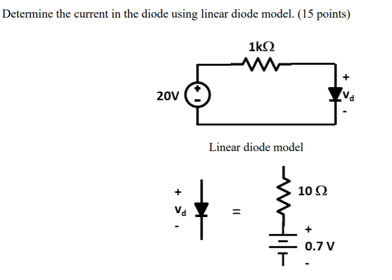 Solved Determine The Current In The Diode Using Linear Diode