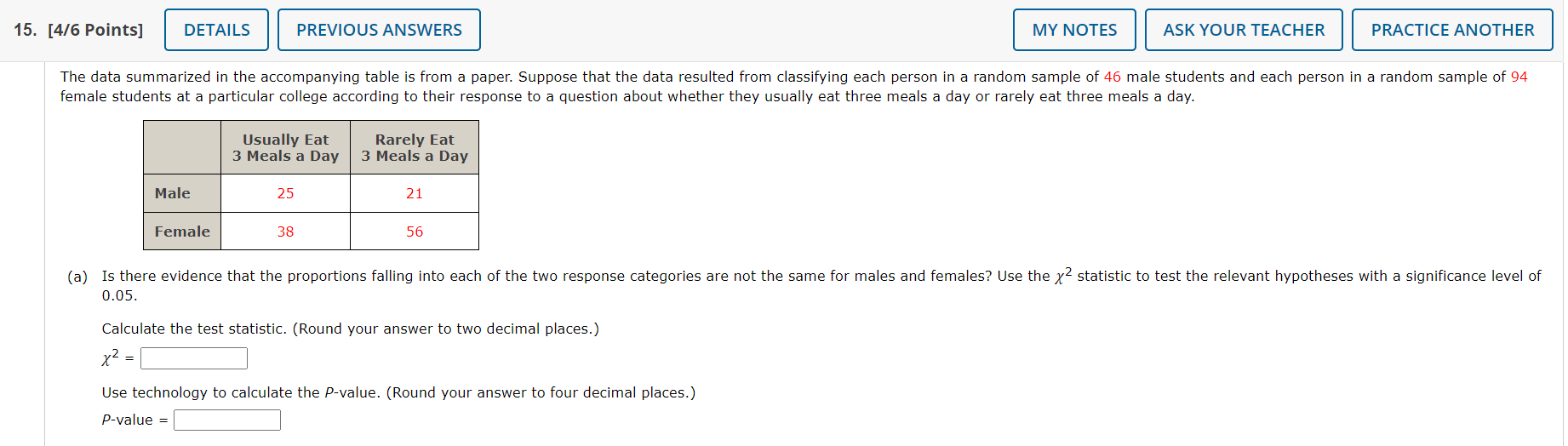0 05 Calculate The Test Statistic Round Your Answer
