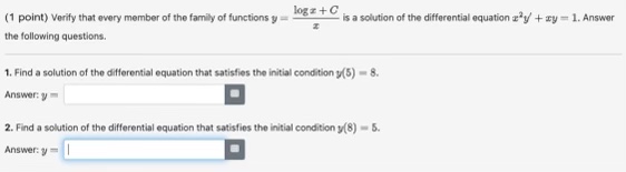 Solved (1 point) Verify that every member of the family of | Chegg.com
