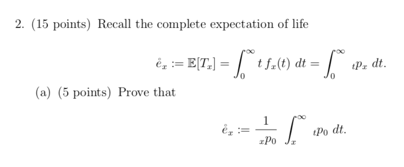 2 15 Points Recall The Complete Expectation Of
