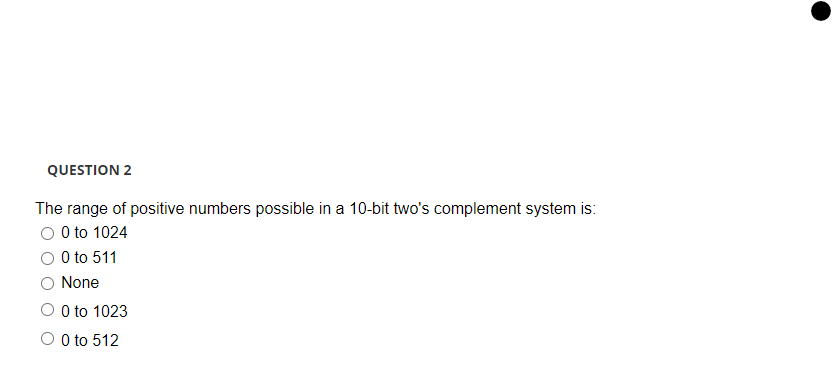 Solved QUESTION 2The range of positive numbers possible in a | Chegg.com