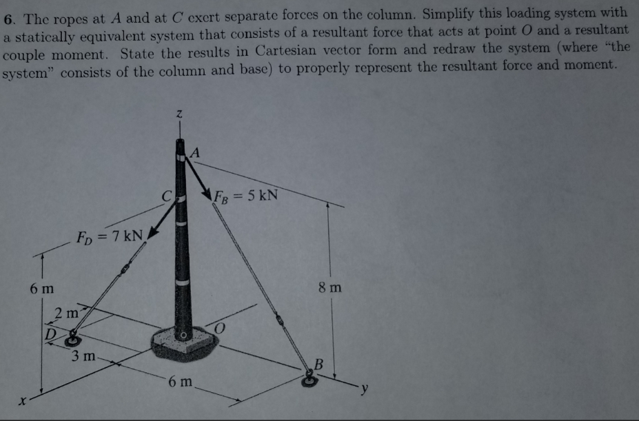 Solved 6. The ropes at A and at C exert separate forces on | Chegg.com