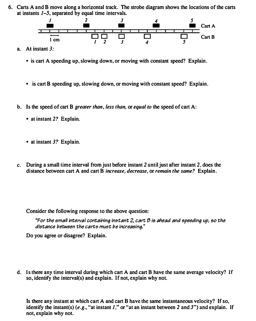 Solved 6. Carts A and B move along a horizontal track. The | Chegg.com