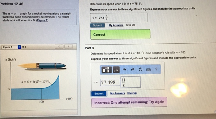 Solved Problem 12.46 The a-s graph for a rocket moving along | Chegg.com