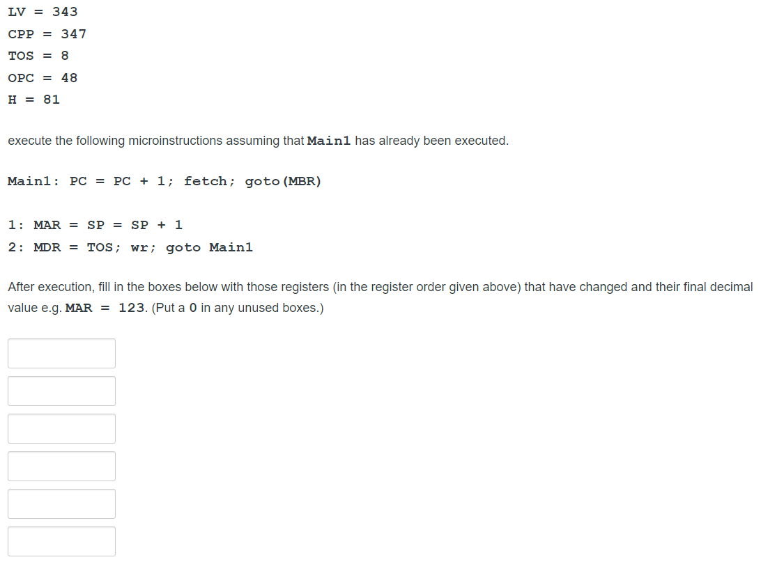 Given the following memory and register values for | Chegg.com