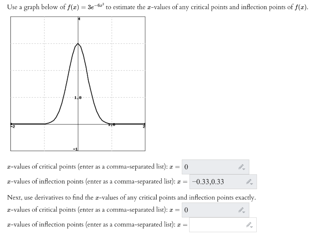 Solved Use a graph below of f(x) = 3e -6z? to estimate the | Chegg.com