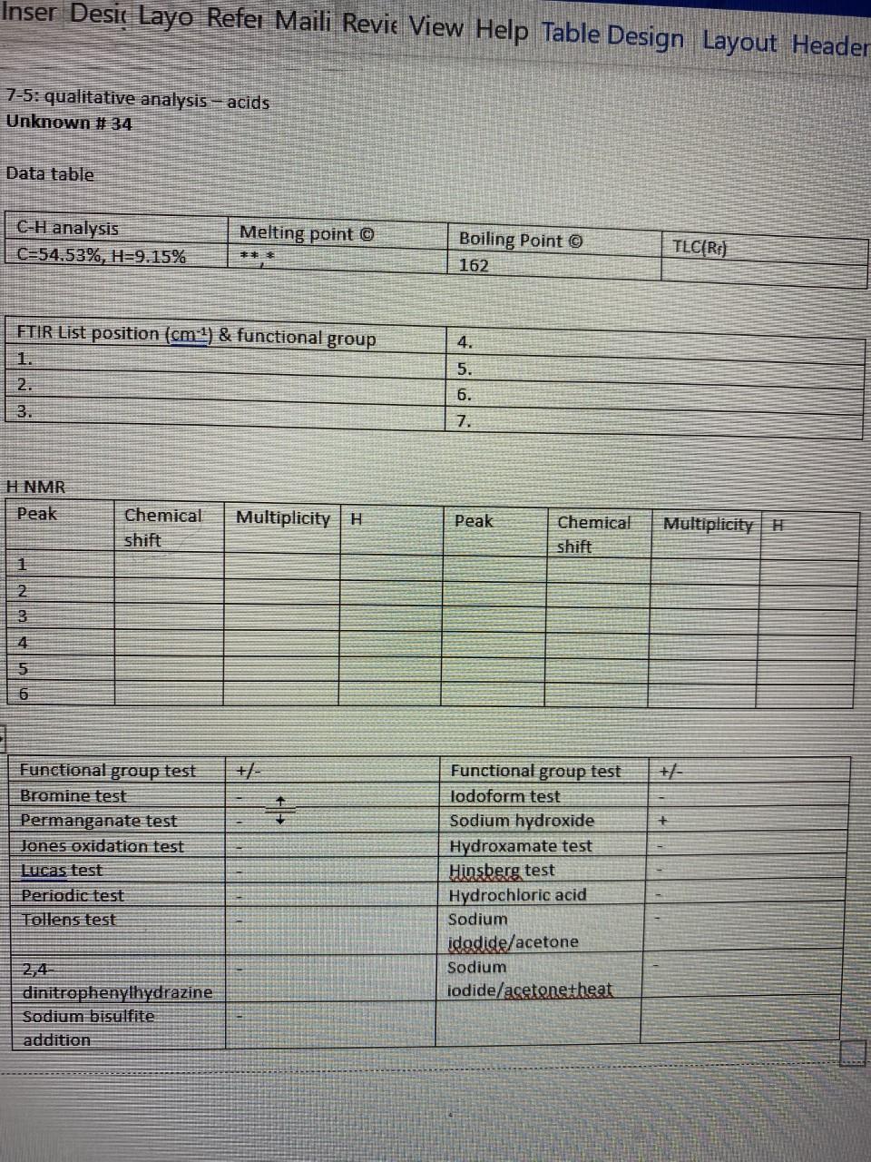 Solved Inser Desic Layo Refei Maili Revie View Help Table | Chegg.com