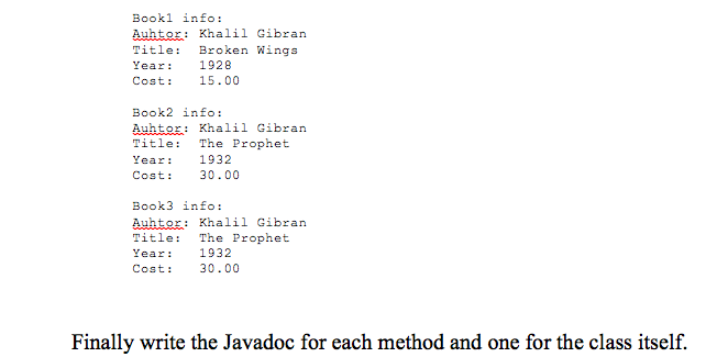 Solved 1. Create a class Book that a) has the following | Chegg.com