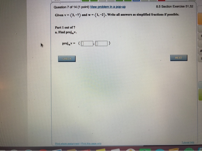Solved Question 7 of 14 (1 point) View problem in a pop-up | Chegg.com