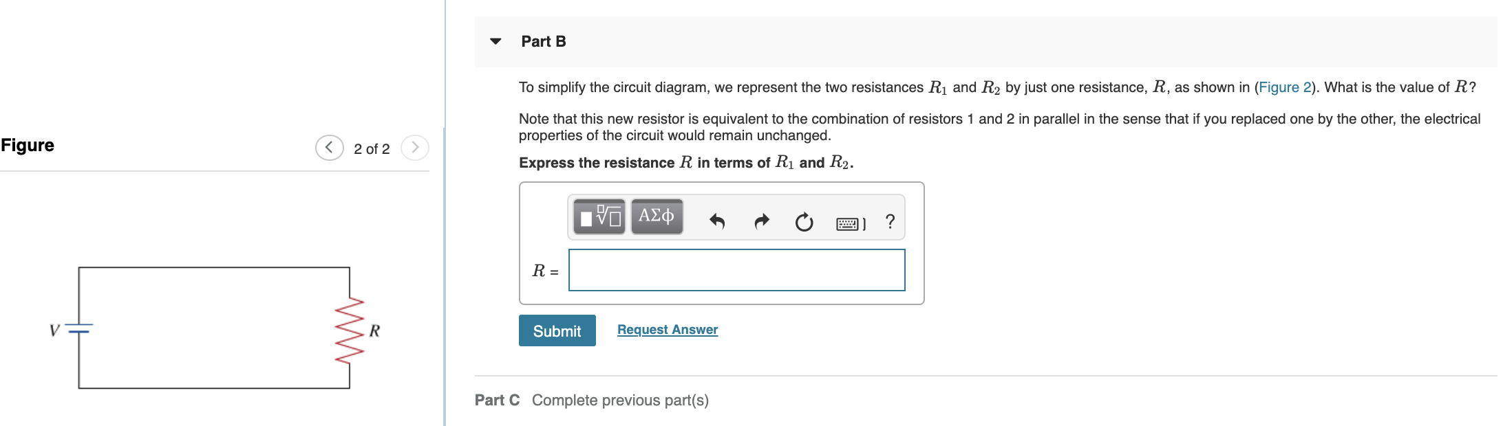 Solved Part B To simplify the circuit diagram, we represent | Chegg.com