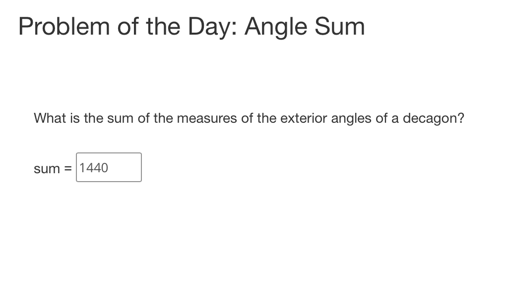 Solved Problem of the Day: Angle Sum What is the sum of the | Chegg.com