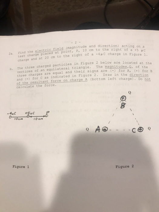 Solved test charge placed at point, P 10 cm to theing on a | Chegg.com