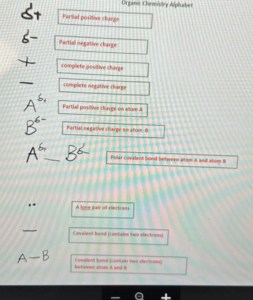 Solved Organic Chemistry Alphabet Partial positive charge | Chegg.com