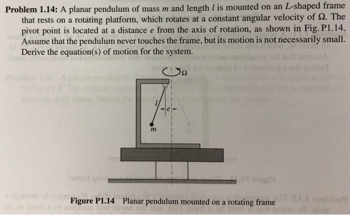 Solved Problem 1.14: A planar pendulum of mass m and length | Chegg.com