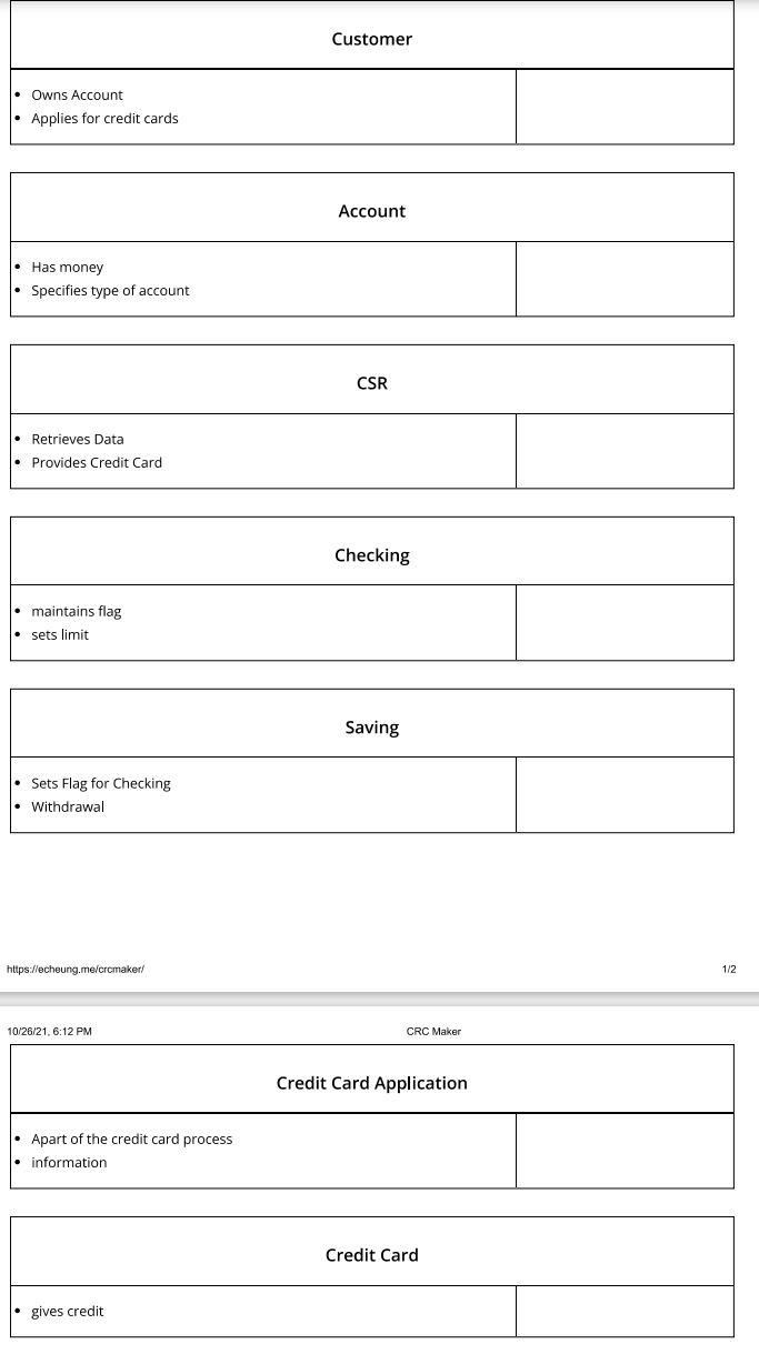 Solved CREDIT CARD REQUEST PROCESSING SYSTEM (ANALYSIS | Chegg.com