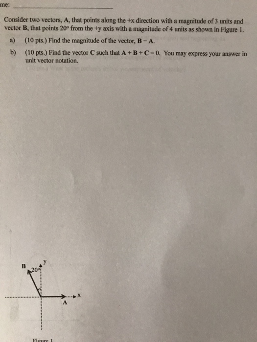 Solved me: Consider two vectors, A, that points along the +x | Chegg.com