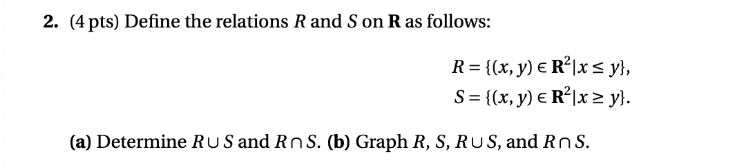 Solved Define the relations R and S on R as follows: a) | Chegg.com