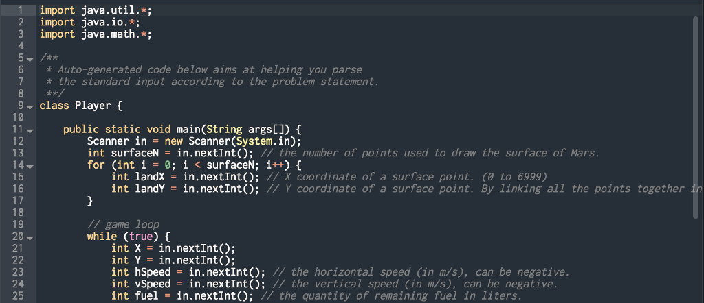 Solved Mars Lander-Episode 2 on codingame.com Please | Chegg.com