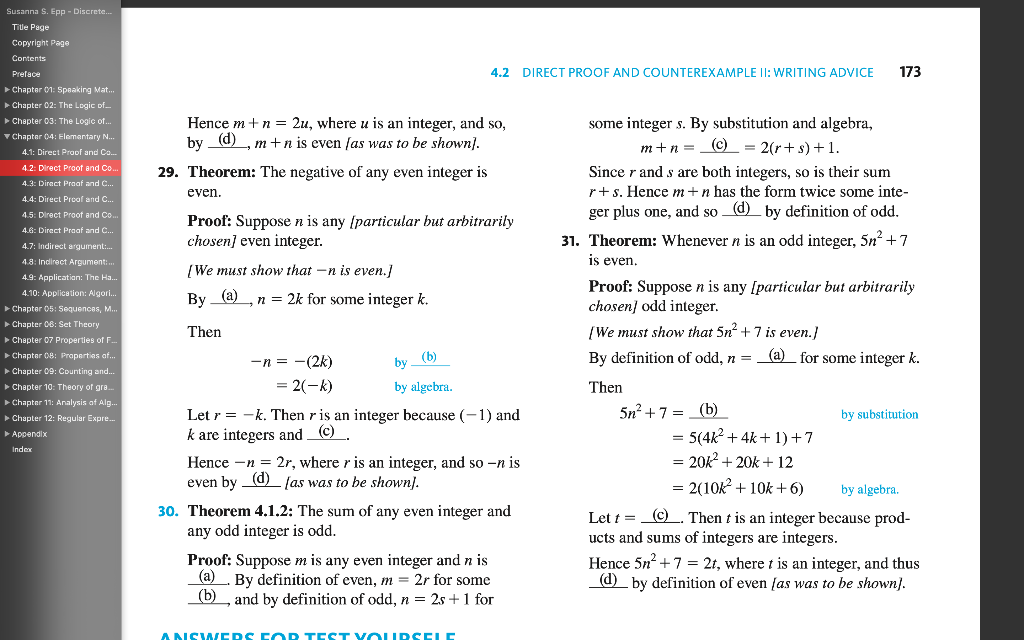Solved 4.2 DIRECT PROOF AND COUNTEREXAMPLE II: WRITING | Chegg.com