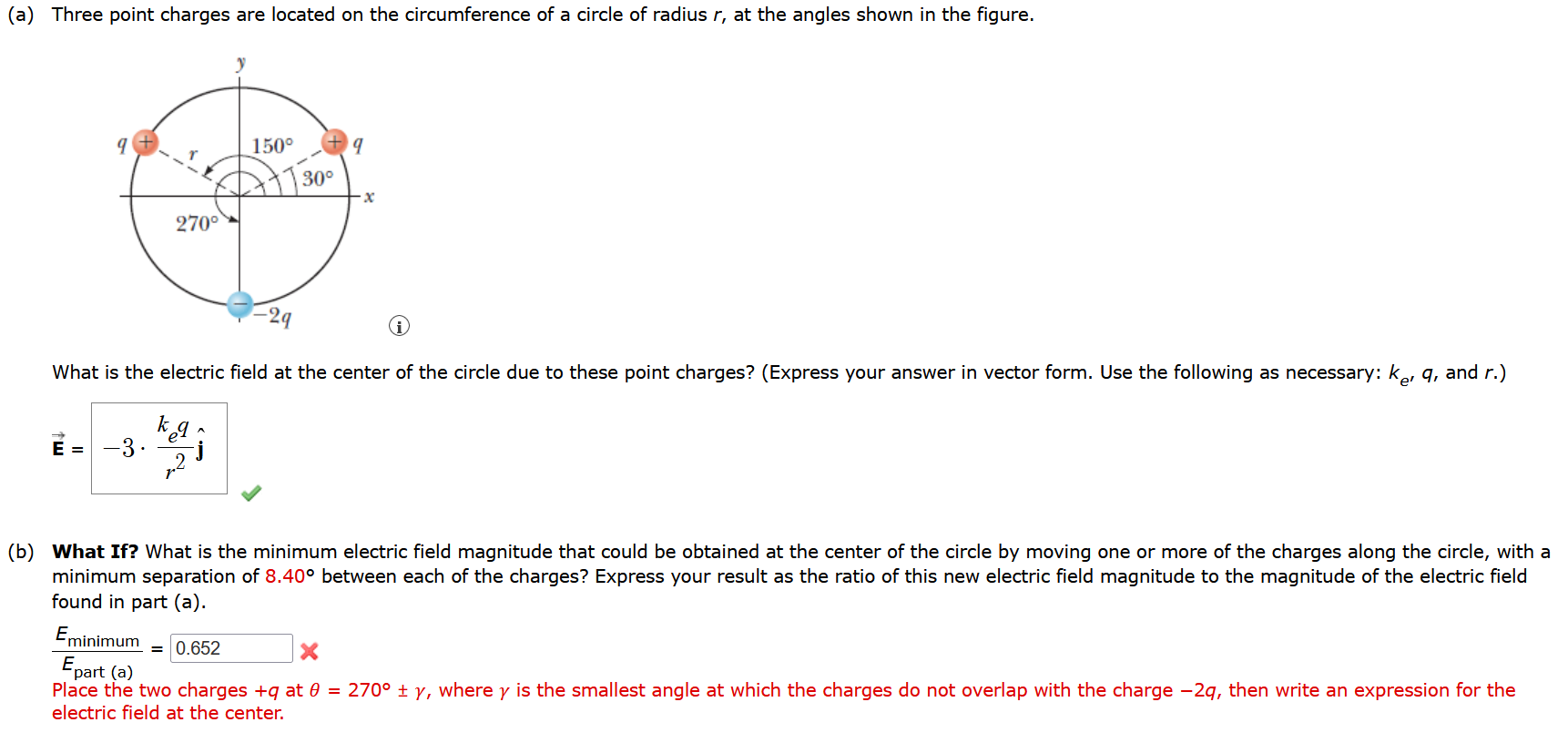 Solved (a) Three point charges are located on the | Chegg.com