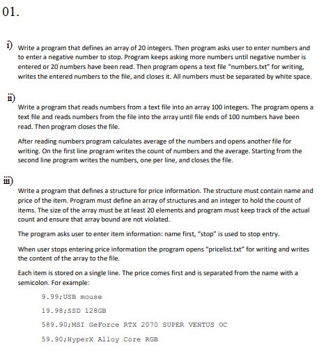 Solved Write in C language with some side note. Please put | Chegg.com