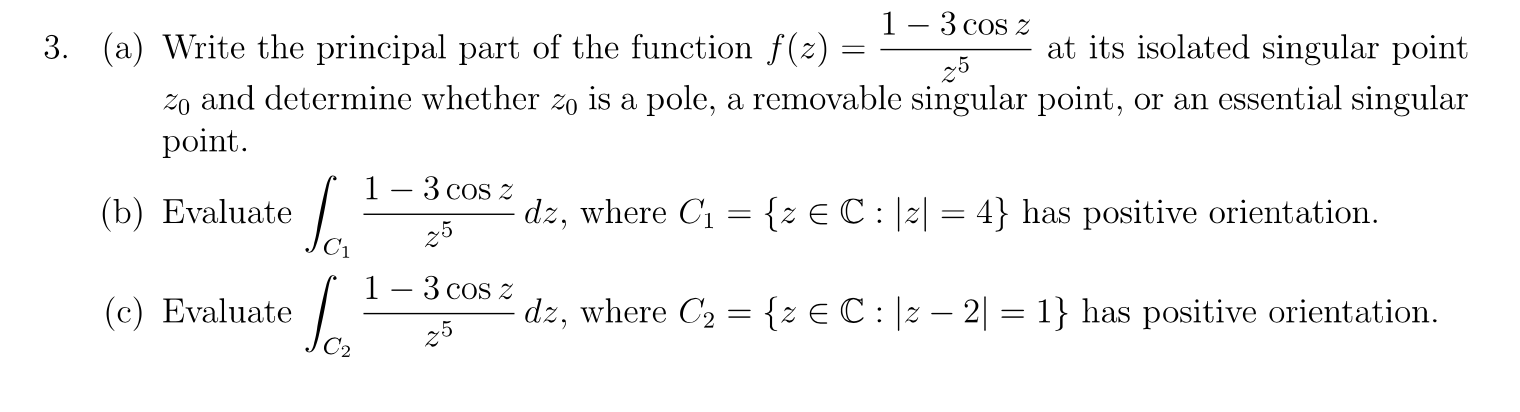 Solved 3. 1 – 3 COS 2 (a) Write the principal part of the | Chegg.com